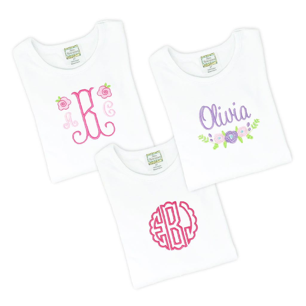 The Favorite Monogrammed T Shirts for Girls – Miss Monogram