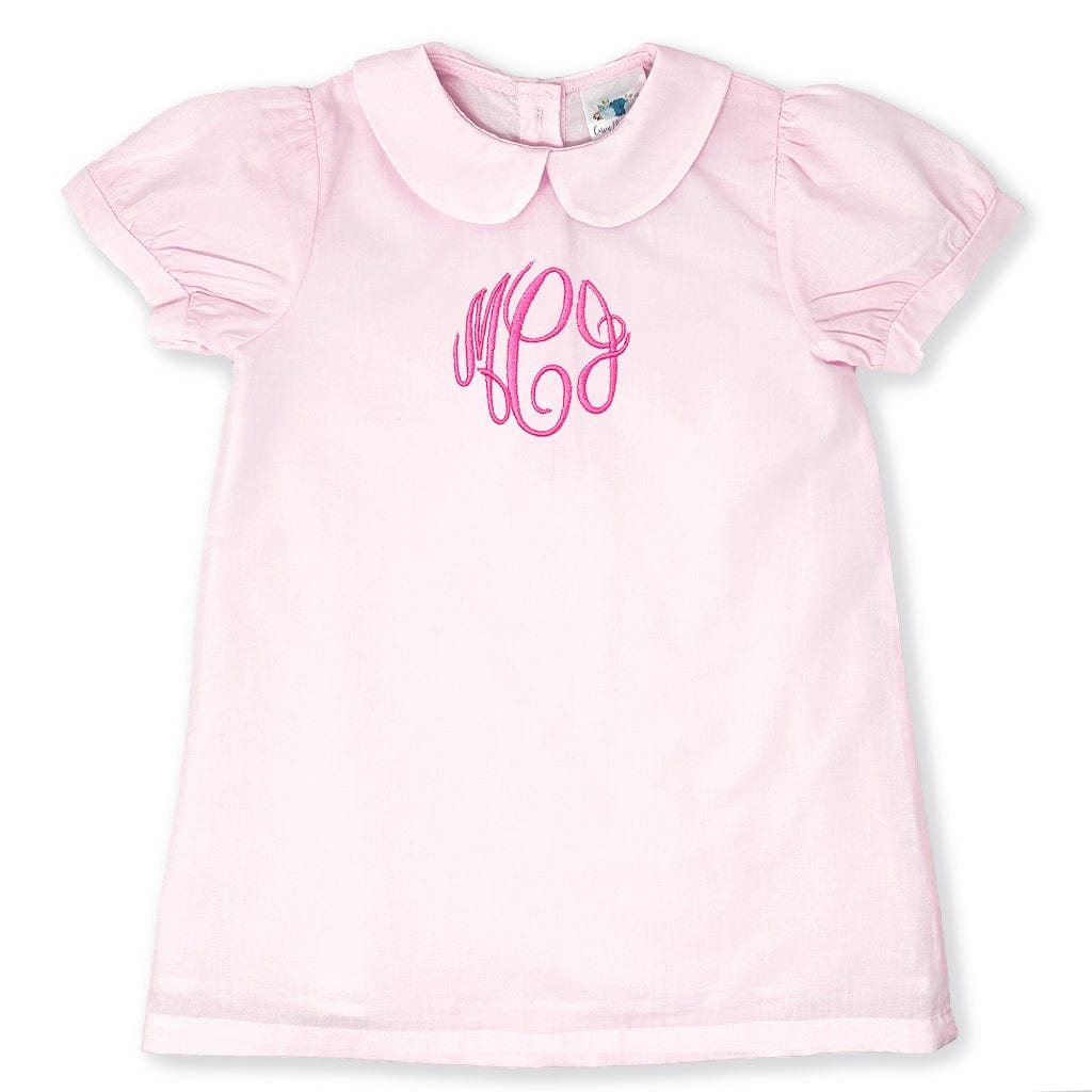 Girls Pink Monogrammed Dress – Miss Monogram