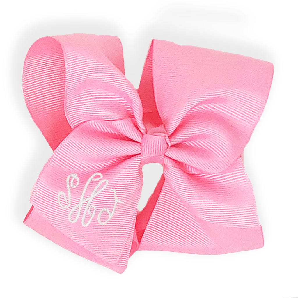 Pink Monogrammed Hairbow, Personalized Toddler Hair Bow – Miss Monogram