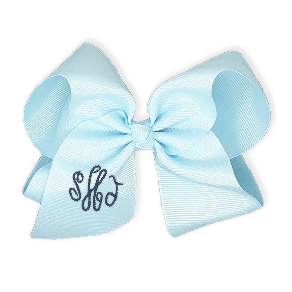 Light Blue Monogrammed Hairbow, Personalized Toddler Hair Bow – Miss ...