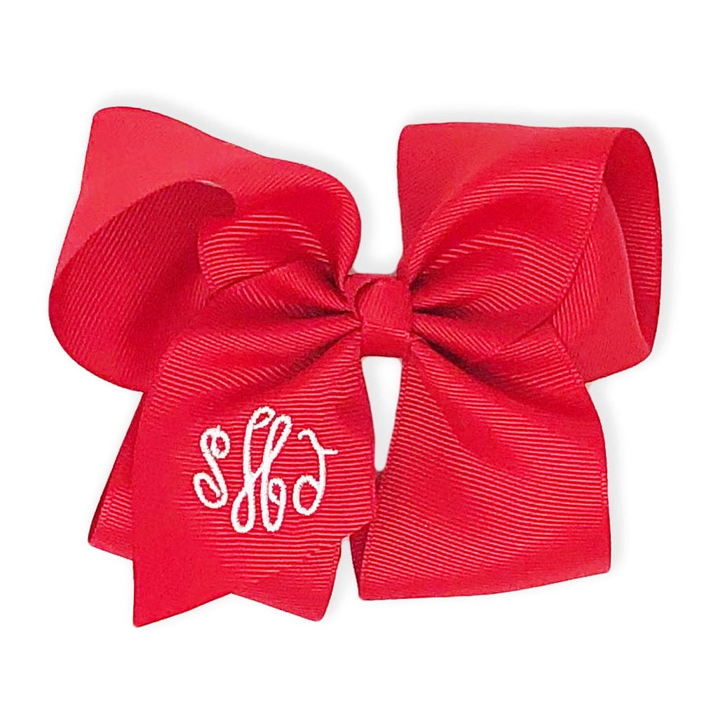 Red Monogrammed Headband, Personalized Baby Hair Bow – Miss Monogram